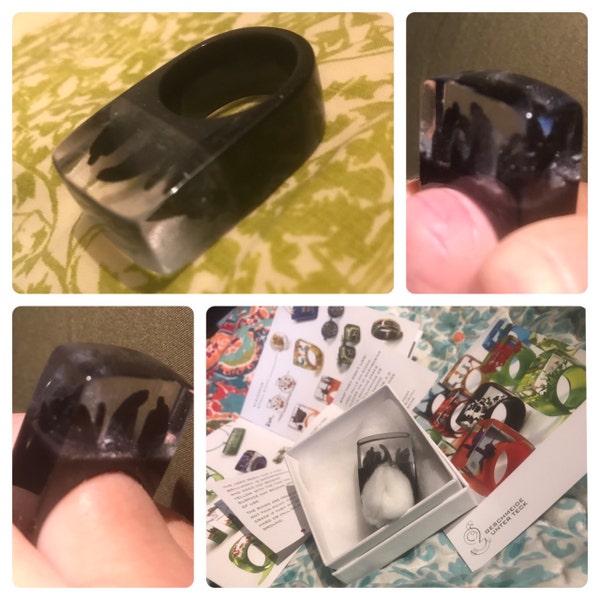 Zombie – Creepy Undead Ring With Three Black Hands and Fog on a Black ...