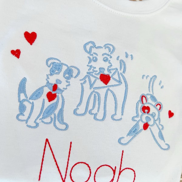 TBBC Inspired Pen Pal Puppies Embroidery Design Valentines Day - Etsy