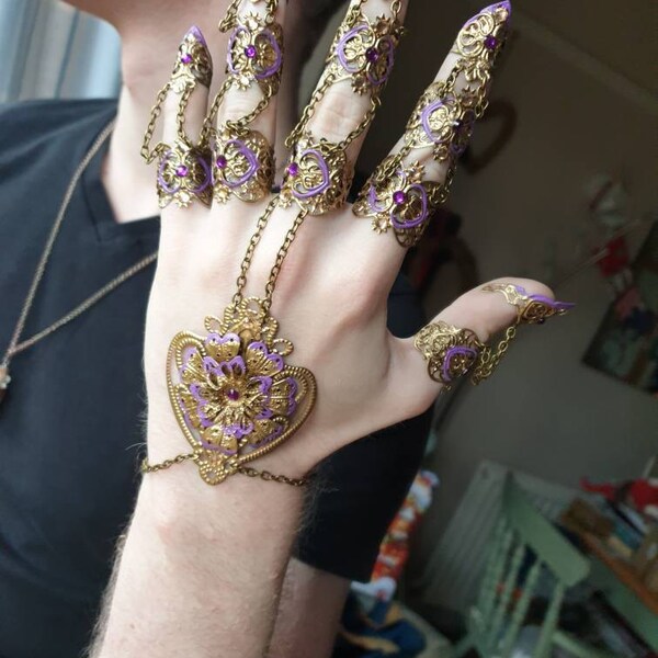 Full Hand Claws - Nail Rings - Steampunk Jewellery - Gothic Hand Piece ...