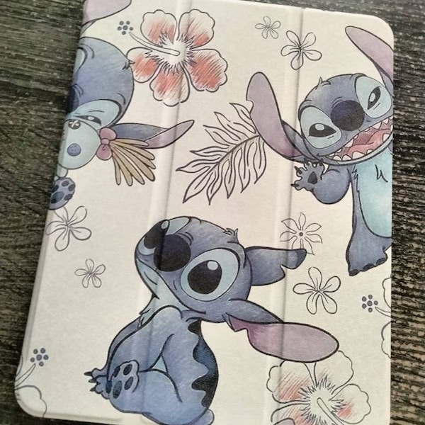 Flower Cute Stitch iPad Case With Apple Pencil Holder Cover for iPad ...