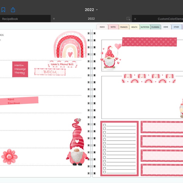 Valentines Day Digital Planner Stickers, Gnome Digital Stickers ...