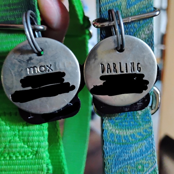 Dog Tag, Leather Tag, Silent ID Tag, Personalized Dog Tag, Small Dog ...