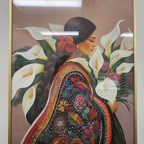 Woman of Colors&humming-bird,mexico Latin American Boho,folklore Art ...