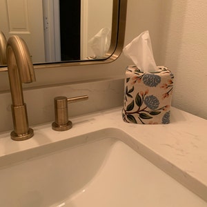 White Linen Ruffle Rectangle Tissue Box Cover | Etsy