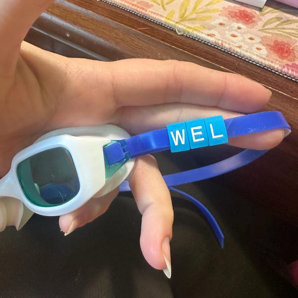 A Letter Tile - Swim Goggle Accessory - Etsy