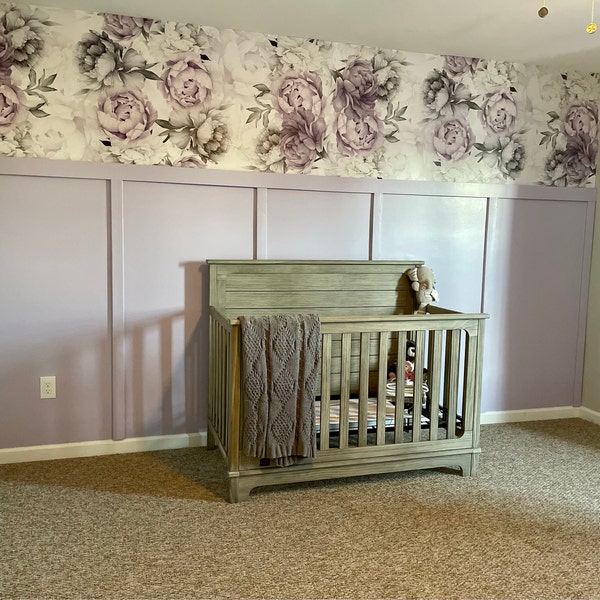 Purple Peony Wallpaper Mural Nursery Girl Pastel Peony Wall Art Flower