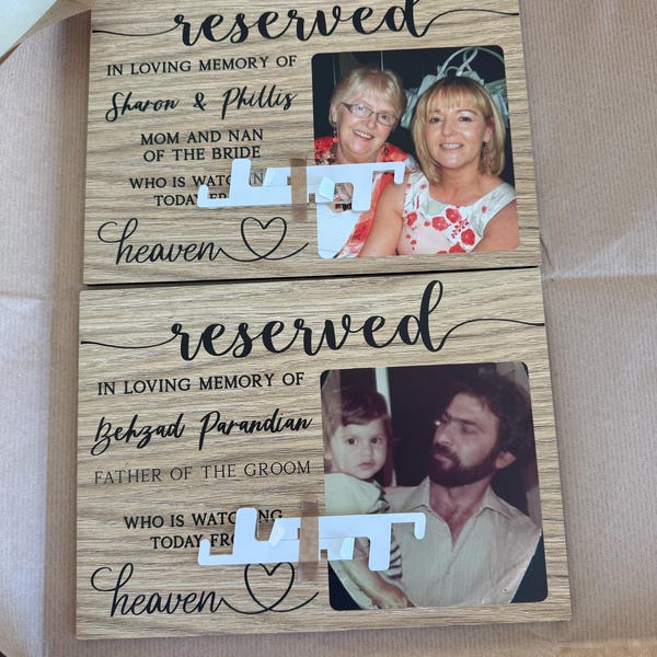 Personalized Reserved Wedding Sign, Custom Memorial Wedding Sign ...