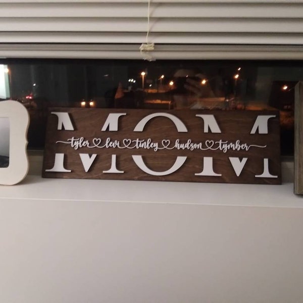 3D Personalized Mom Sign With Children Name| Personalized Mother's Day ...