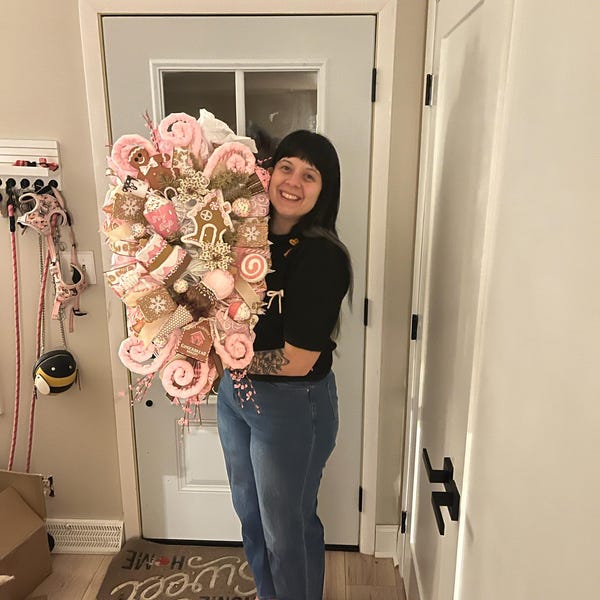 Easter Swag Wreath, Easter Peeps Wreath, Pink Easter, Pink Peeps Wreath ...