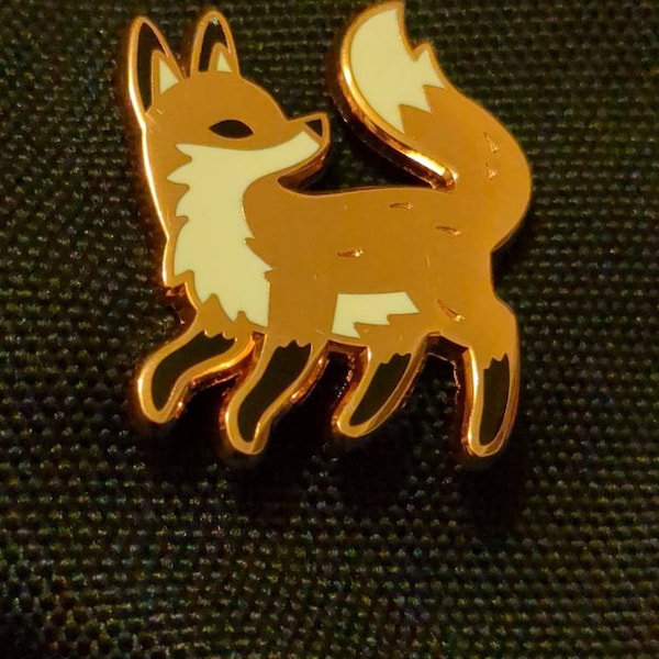 Rose Gold Fox Enamel Pin Badge - Etsy