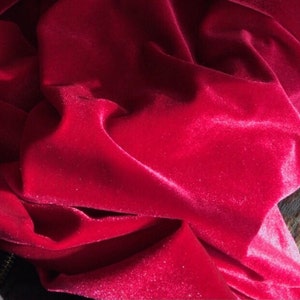 Princess CRANBERRY Polyester Spandex Stretch Velvet Fabric by the Yard ...