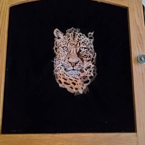 Cheetah on a Black Background Machine Embroidery Design Leopard ...