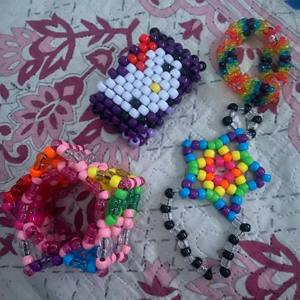 Star-shaped Kandi Bracelet/cuff (customization Available) - Etsy