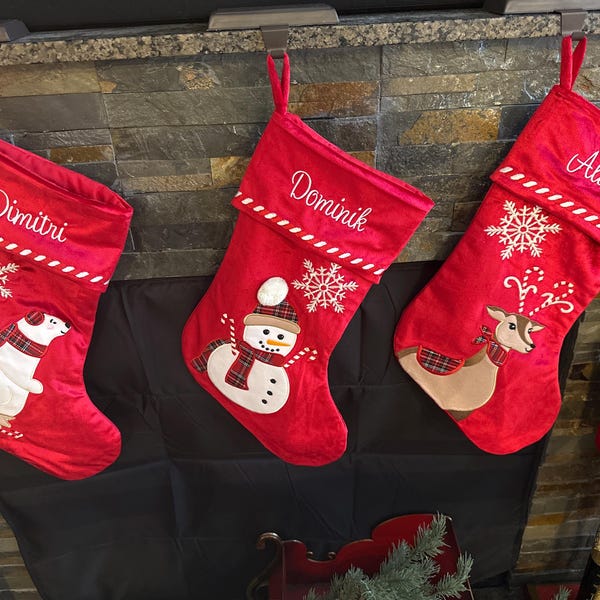 Candy Cane Character Personalized Christmas Stocking, Family Christmas ...