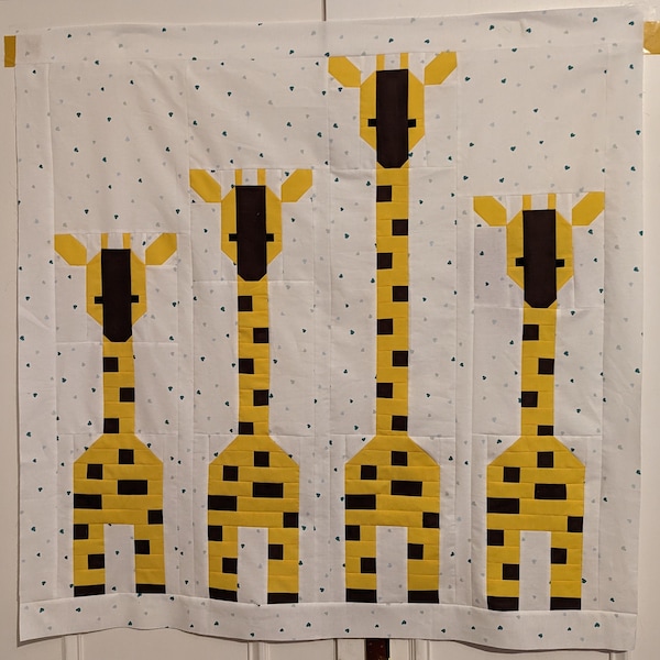 Giraffes in a Row Quilt Pattern, PDF Instant Download Modern Patchwork ...