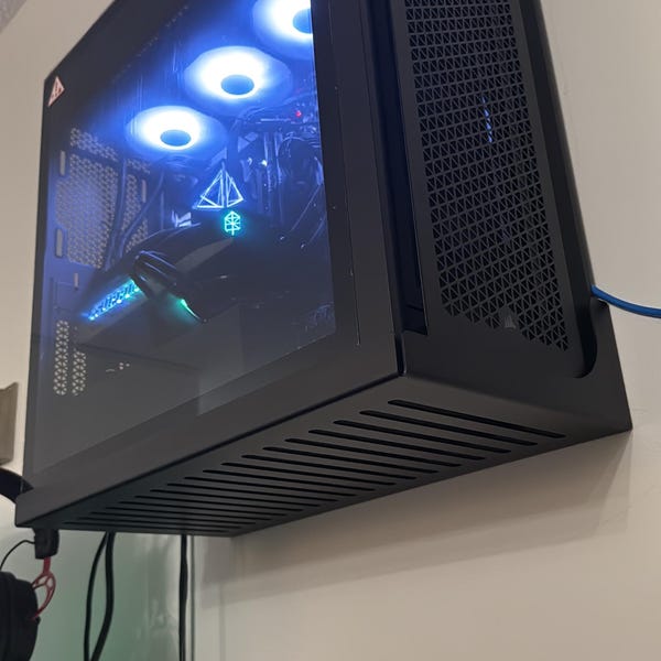 Wall Mount PC Stand: Metal Computer Case Shelf - Gaming Rig Holder - Etsy