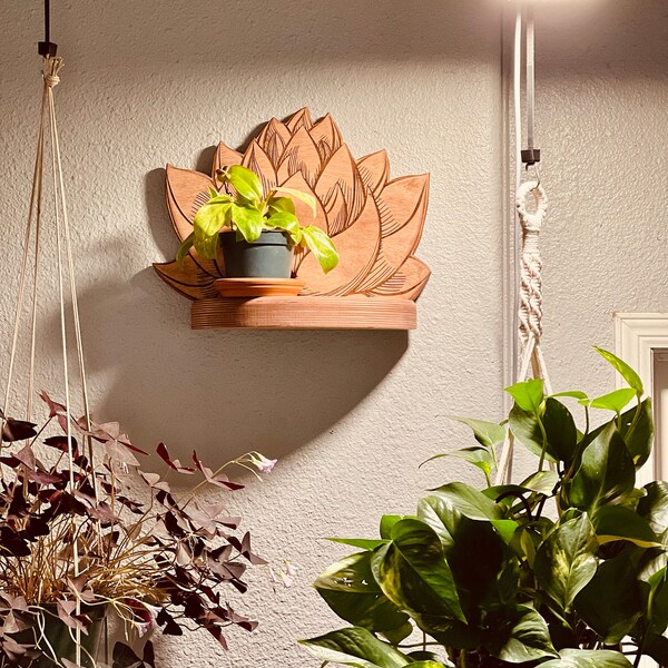 Lotus Flower, Wall Mount, Wall Shelf, Wall Hanger, Small Shelf, Plant ...