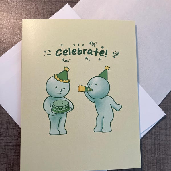 Celebration Smiski Greeting Card | Birthday Card, Card for Friends ...