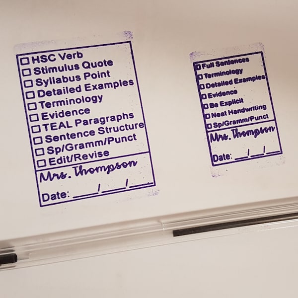 Personalized Teacher Stamp Self-inking Stamp, Teacher Writing Checklist ...