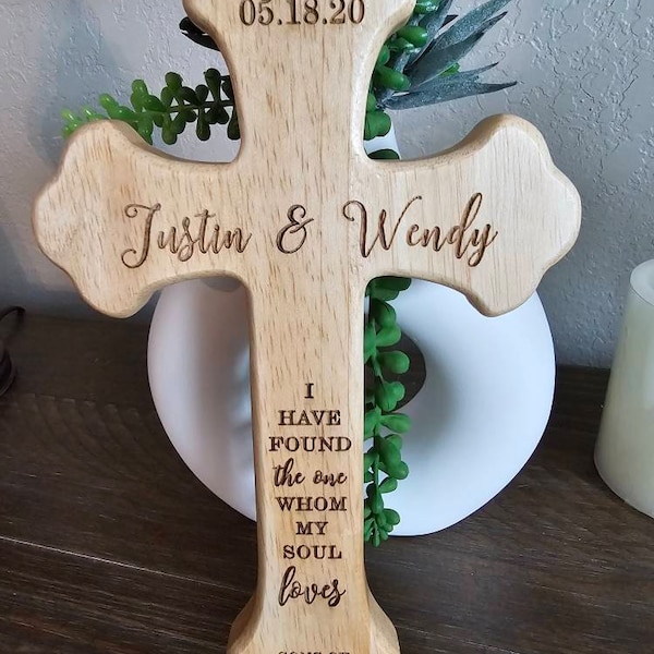 Our Wedding Day Personalized Wood Cross, Gifts for Wedding, Religious ...