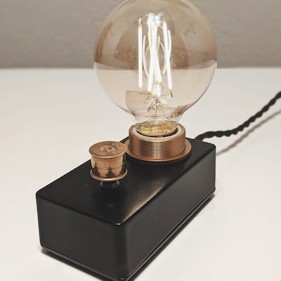 Brass Light Bulb Threaded Socket and Cord Grip Shade Ready E26 Lamp ...