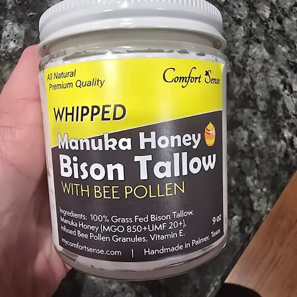 BEE POLLEN Manuka Honey & Bison Whipped Tallow Cream With 850+MGO ...