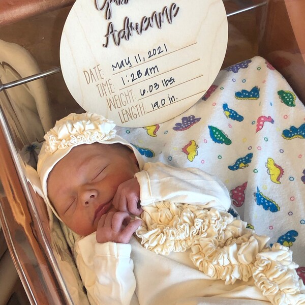 Custom Hospital Welcome 3D Hello Name Date Time Weight Length Birth ...