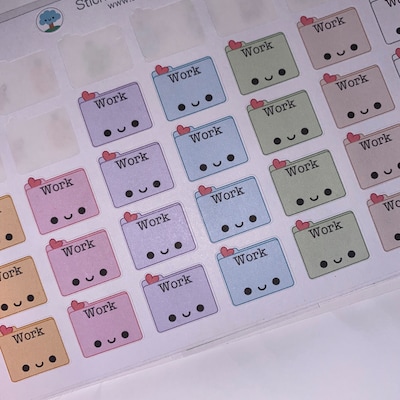 Happy Work Schedule Reminder Tracker Cute Kawaii Planner Stickers for ...