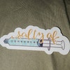 Funny Saline Flush Vinyl Sticker. Stocking Stuffer. Gift for Nurse ...