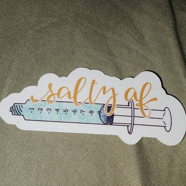 Funny Saline Flush Vinyl Sticker. Stocking Stuffer. Gift for Nurse ...