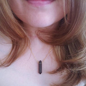 Ruby Necklace Ruby Triangle Shaped Necklace Gemstone Bar | Etsy