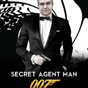 James Bond 007 Party Poster 007 Theme Decorations Custom Face Swap ...