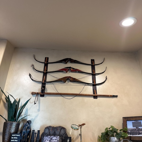 4-bow Leather Traditional Archery Bow Rack / Bow Holder - Etsy