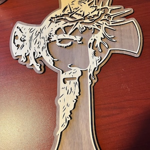 Jesus and Cross Laser Cut File. Vector File for Laser Cutting. Wall Art ...