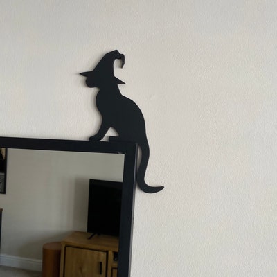 Halloween Cat Witches Hat Door Topper Silhouette Picture Frame - Etsy