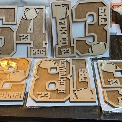 Custom Senior Athlete Number Sports Number Wood Cutout - Etsy
