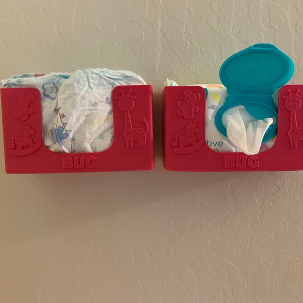 Personalized 3D Printed Baby Wipe Wall Mount, Flushable Wipes Holder ...