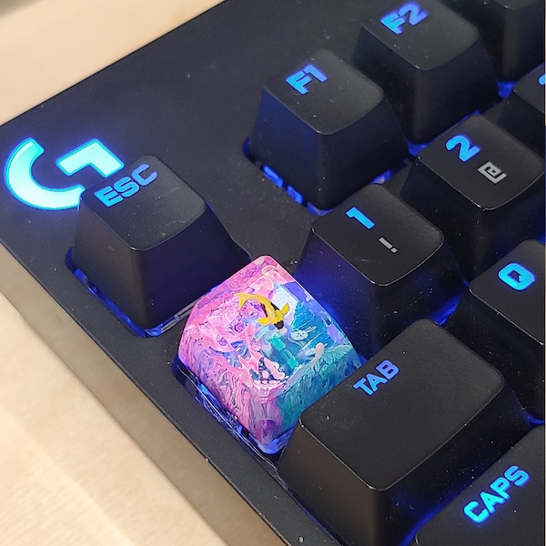 Blue Pink Koi Artisan Keycap, Custom Keycaps, Koi Fish Resin Keycap ...