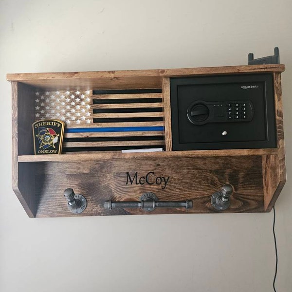 Police Duty Gear Rack - Vest Holder - Thin Blue Line Warrior Rack ...