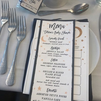 Twinkle Twinkle Little Star Printable Menu Card Baby - Etsy
