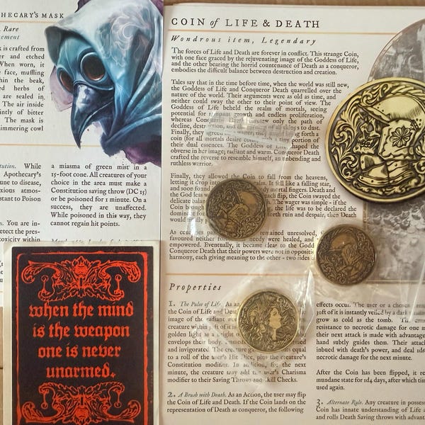 Coin of Vitality - Dnd / RPG 5e DM Roleplay Coin for Tabletop / LARP - Etsy