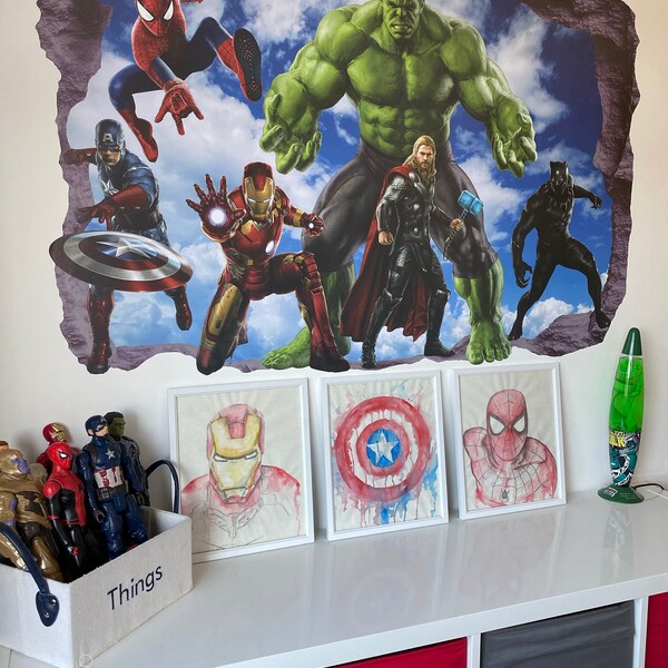 Avengers Superhero Wall Decal Sticker Mural Poster Print Art Iron Man ...
