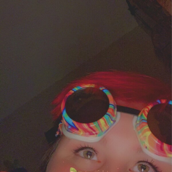 Glofx Kandi Swirl Diffraction Goggles Padded Glasses Vintage Hard ...