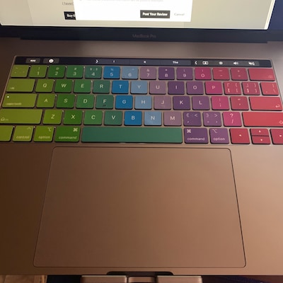 Vibrant Rainbow Mosaic Keys Sticker for MacBook Keyboard Colorful ...