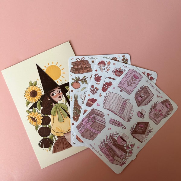 So Many Books Brown/pink Sticker Sheet | Journal Stickers, Scrapbook ...