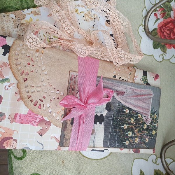 Quilted Cover Scrappy Journal/ Vintage Filled Journal/junk Journal - Etsy