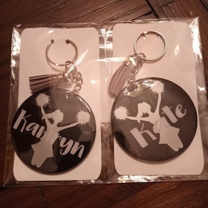 Personalized Cheerleader Name Keychains Dance Keychain Cheer Backpack ...