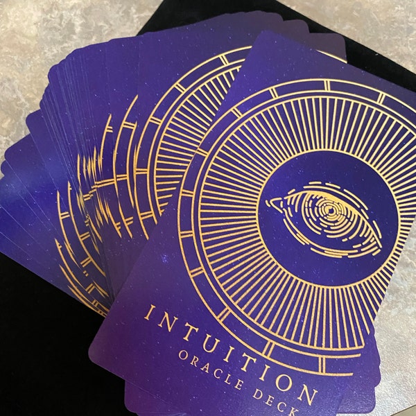 The Intuition Oracle Deck | 44-card Oracle Cards | Purple and Gold Deck ...