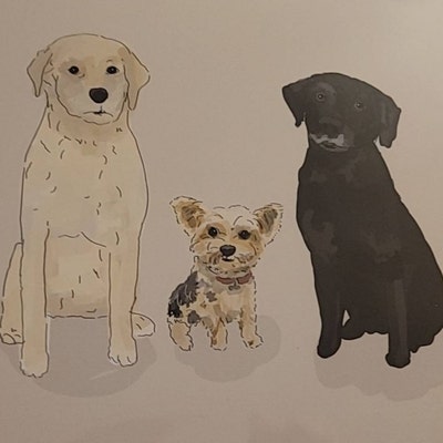 Sheepadoodle Illustration / Doodle Dog Drawing / Pet Lovers Gift / Life ...