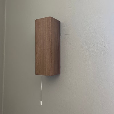 Walnut Wooden Sconce Lamp , Wood Wall Sconces , Industrial Decor ...